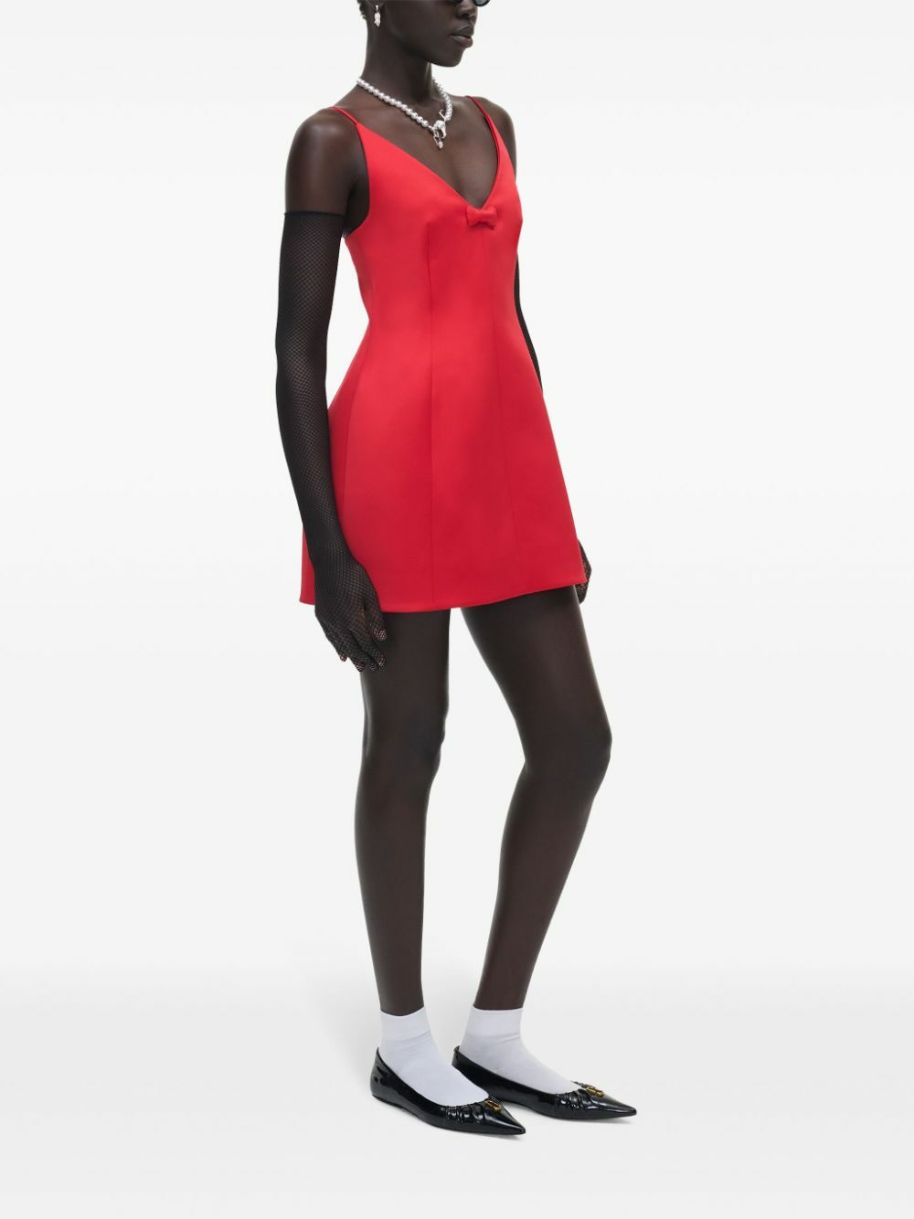 MARC JACOBS - Bow Satin Mini Dress Marc Jacobs