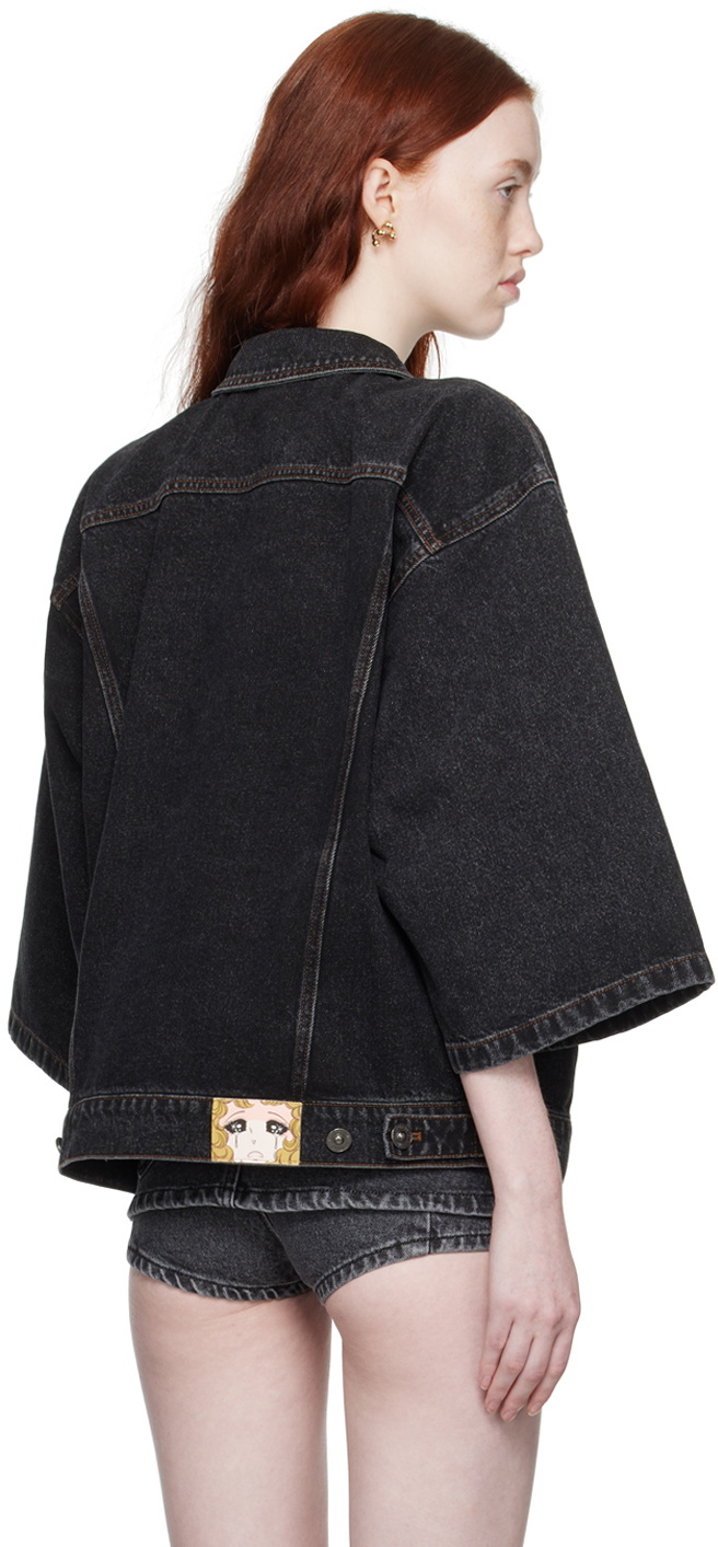 Pushbutton Black Faded Denim Jacket Pushbutton