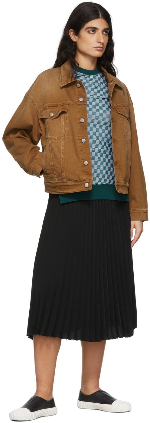 MM6 Maison Margiela Brown Distressed Denim Jacket MM6 Maison Margiela