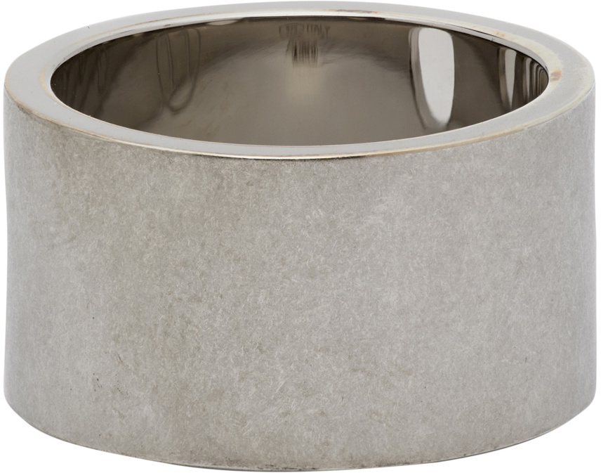 Maison Margiela Silver Brushed Cut Out Ring Maison Margiela