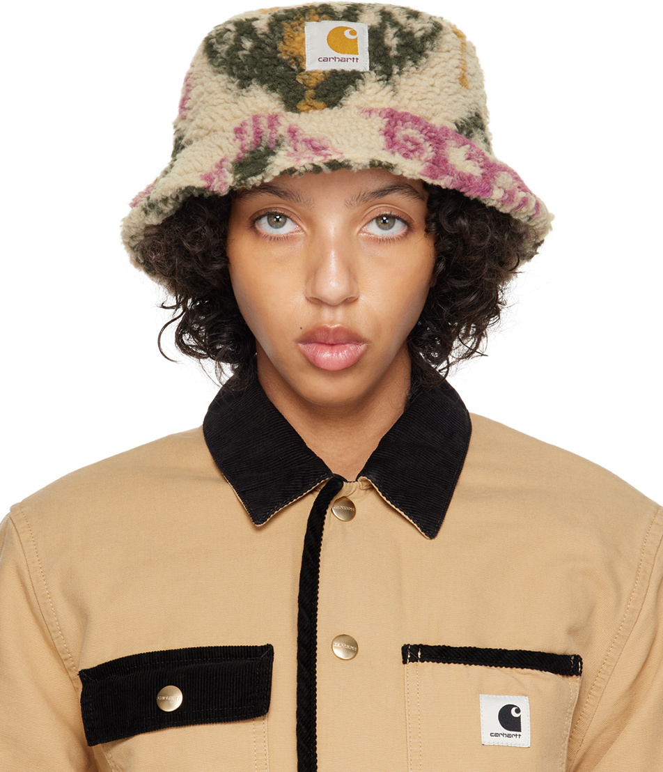 Carhartt Work In Progress Off-White & Khaki Prentis Bucket Hat Carhartt WIP