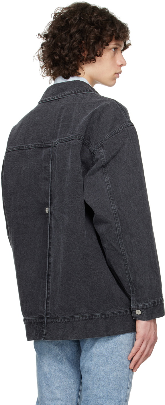 Kuro Black Back Slit Denim Jacket Kuro