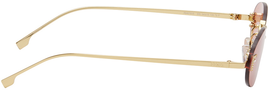 Fendi Gold Fendi First Crystal Sunglasses Fendi