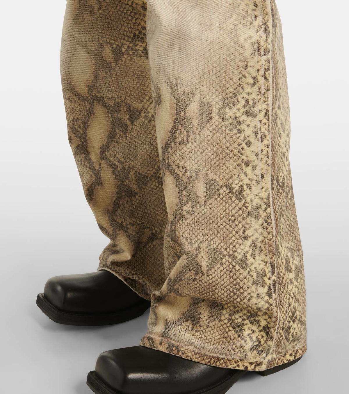 Acne Studios Snake-print mid-rise wide-leg jeans Acne Studios