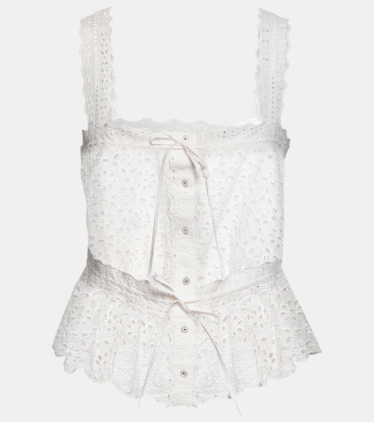 Veronica Beard Evert broderie anglaise cotton top Veronica Beard