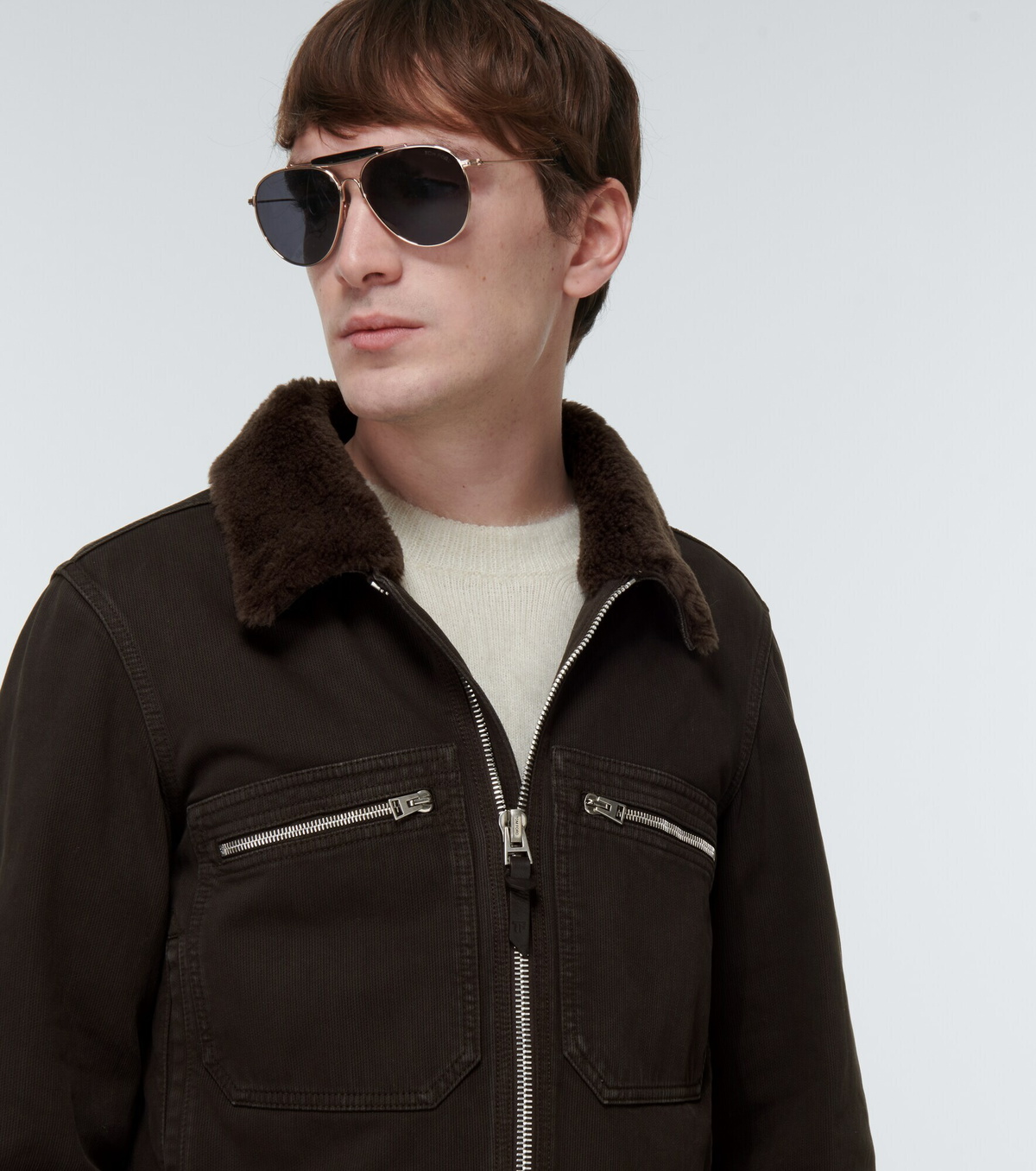 Tom Ford - Faux shearling-trimmed cotton jacket TOM FORD