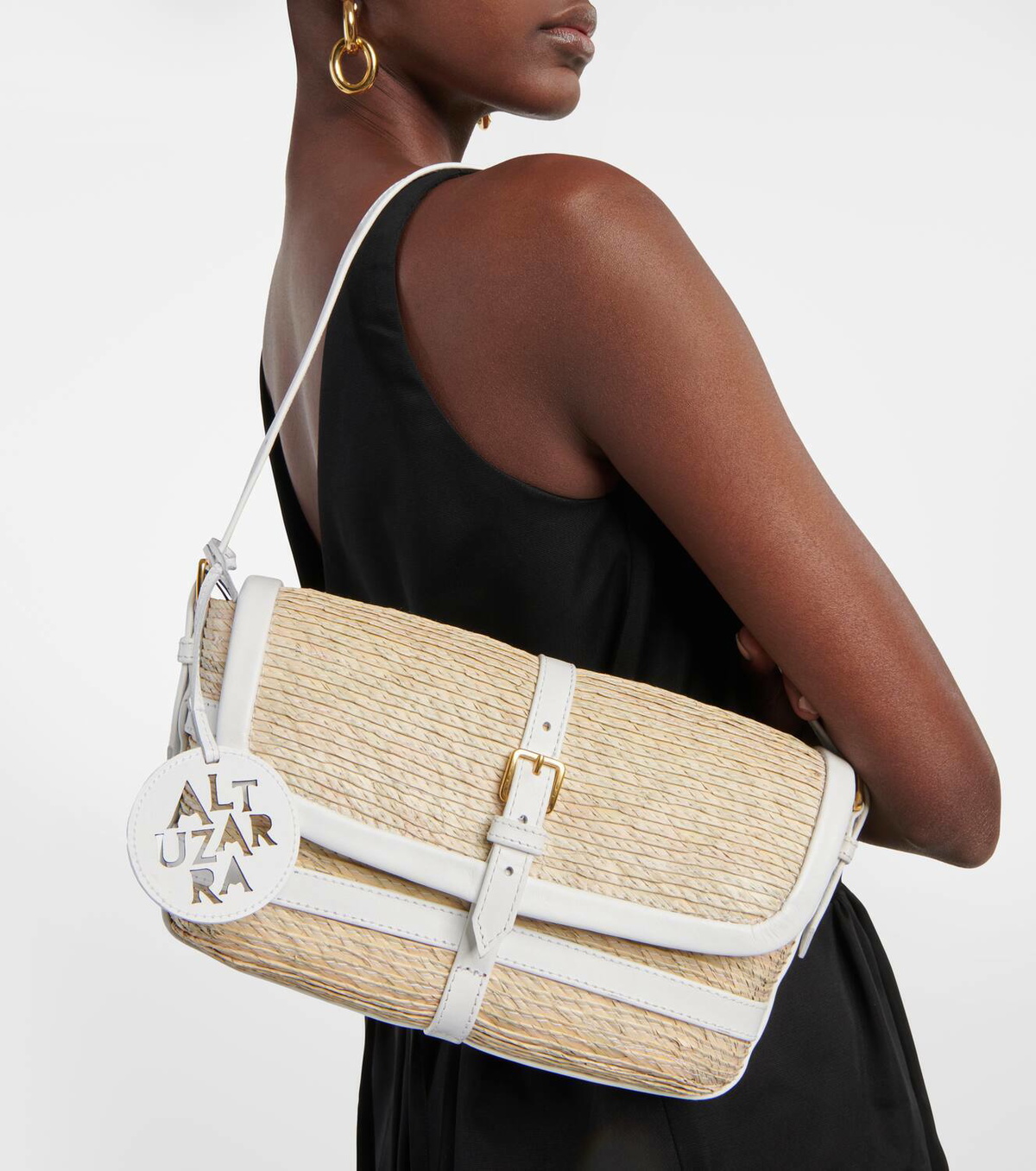 Altuzarra Watermill Small raffia shoulder bag Altuzarra