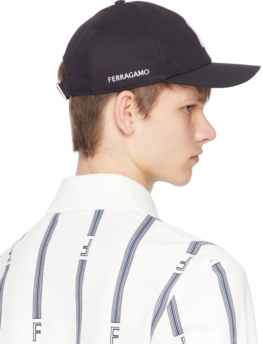 Ferragamo Navy Maxi-F Baseball Cap Salvatore Ferragamo