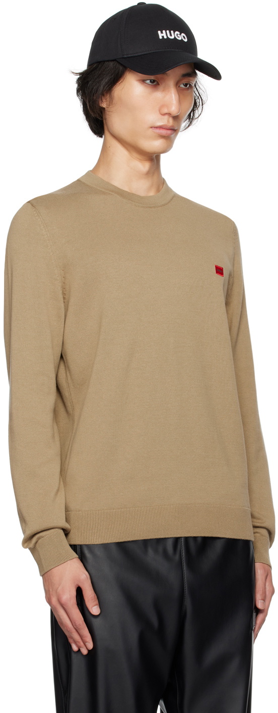 Hugo Tan Patch Sweater Hugo Boss