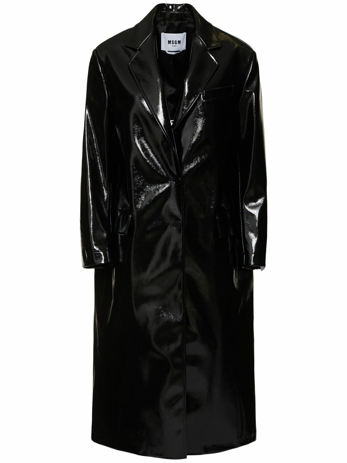 MSGM Single Breast Patent Coat MSGM