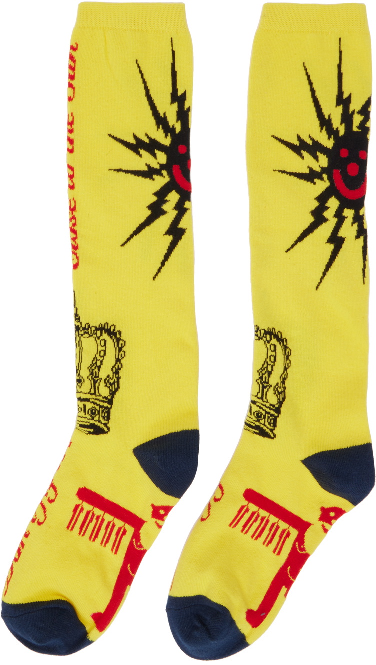 Walter Van Beirendonck Yellow 'Royal Icarus' Socks Walter Van Beirendonck