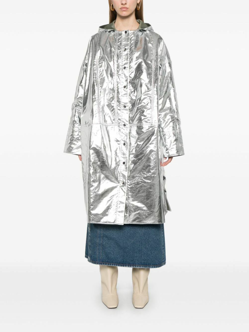 Rabanne Green Reversible Parka Coat Paco Rabanne