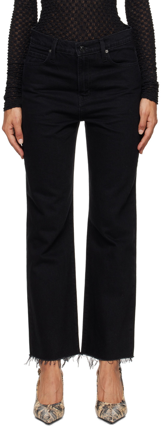 FRAME Black 'Le Jane Crop' Jeans Frame Denim