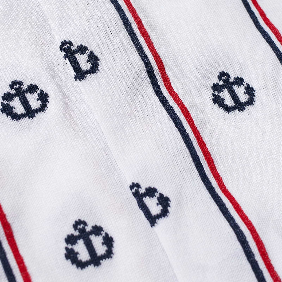Thom Browne Men's Anchor Sock in White Thom Browne