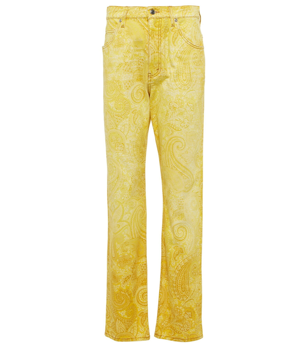 Etro - Printed high-rise straight jeans Etro