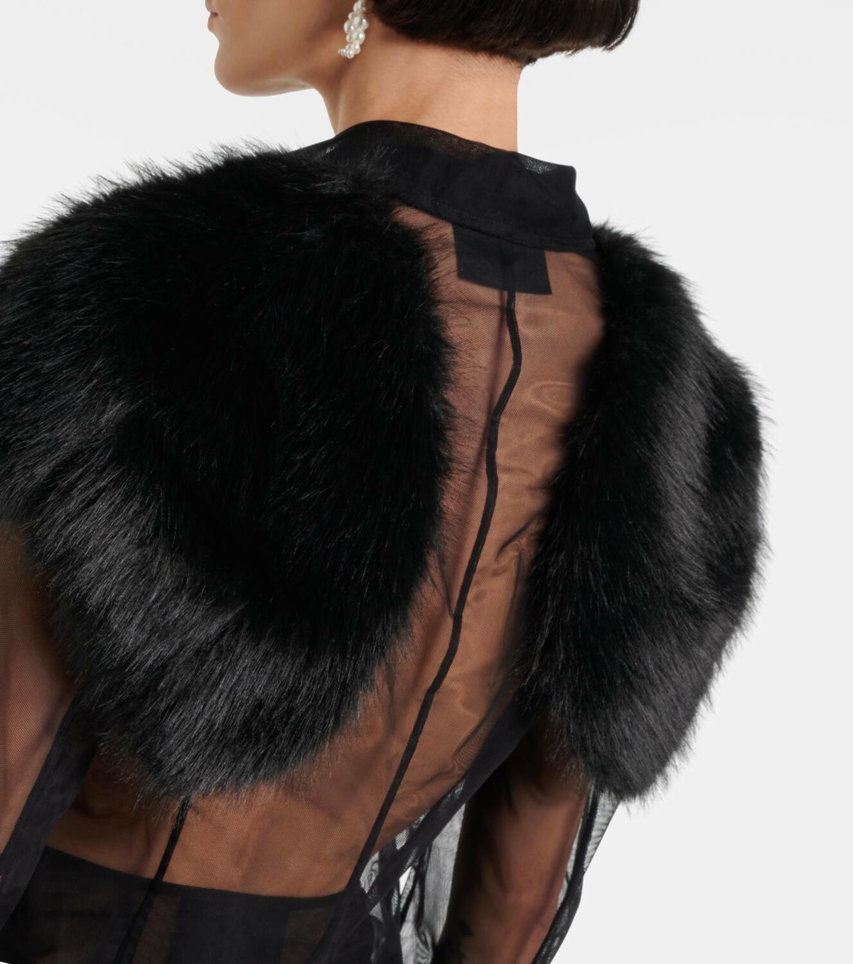 Simone Rocha Faux fur and mesh jacket Simone Rocha