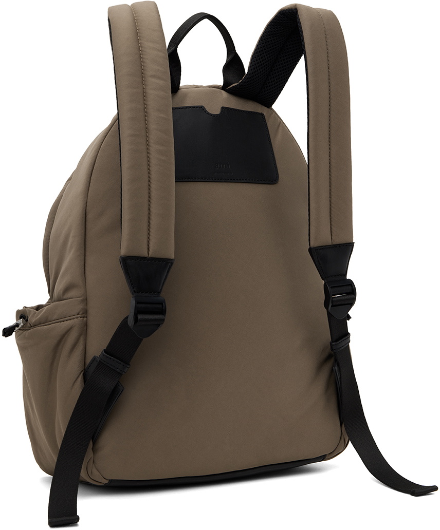 AMI Paris Taupe Ami De Cœur Backpack AMI
