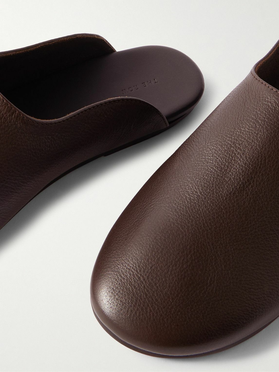 The Row - Nicco Full-Grain Leather Mules - Brown The Row