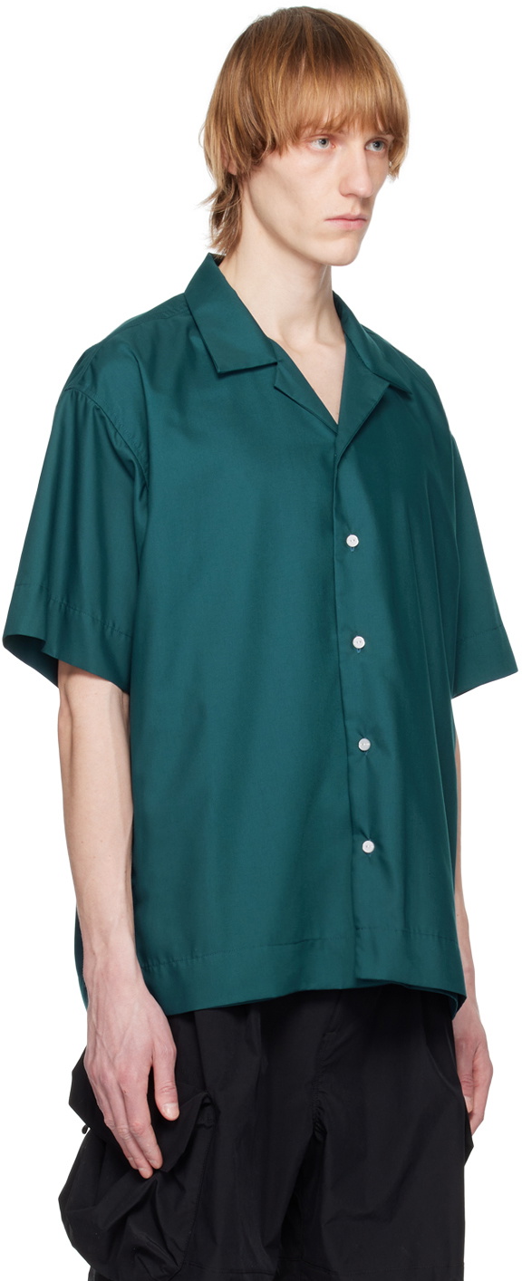 meanswhile Green Side Slit Shirt meanswhile