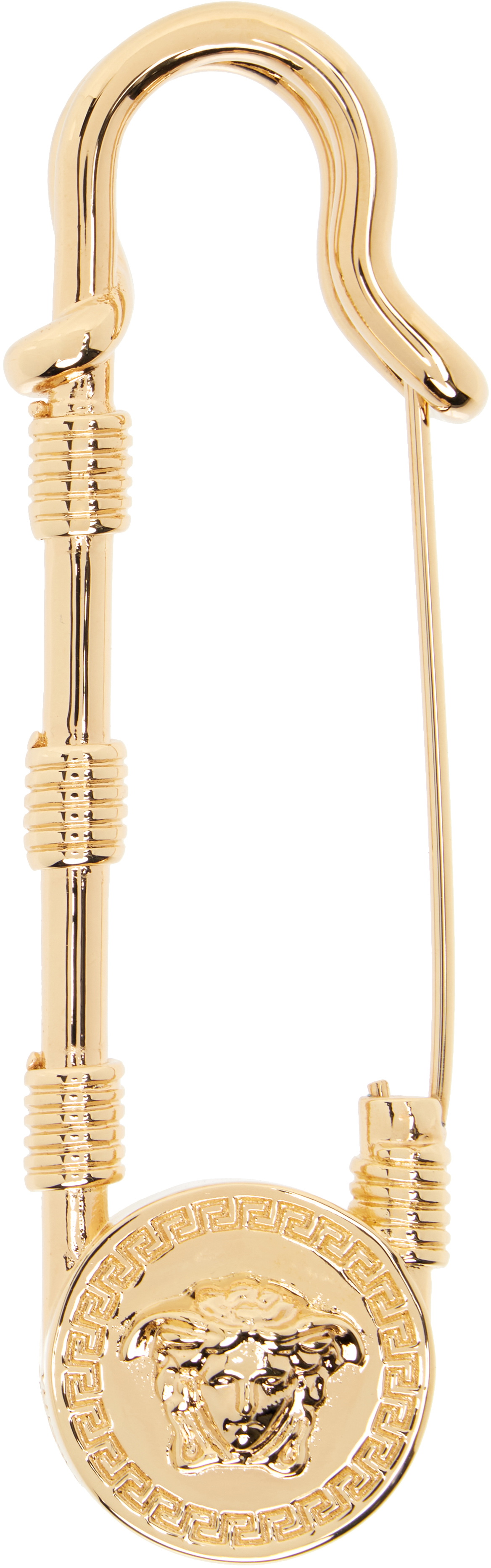 Versace Gold Safety Pin Brooch Versace