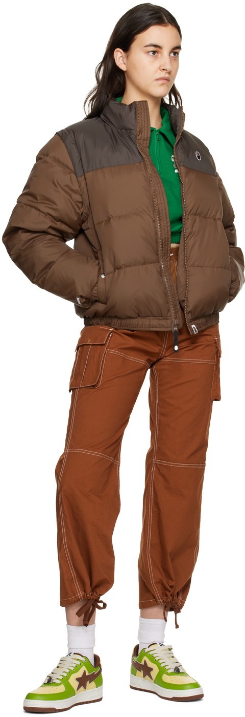 BAPE Brown Detachable Down Jacket A Bathing Ape