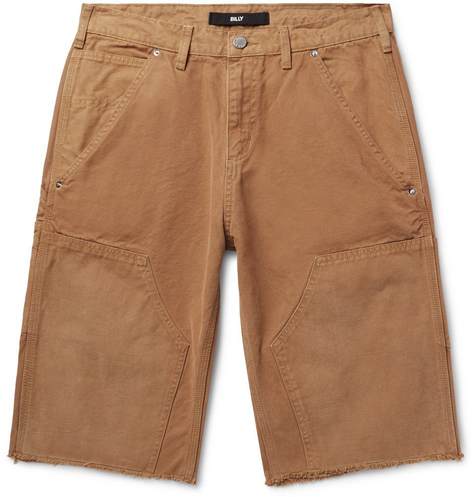 BILLY - Distressed Cotton-Canvas Cargo Shorts - Camel Billy