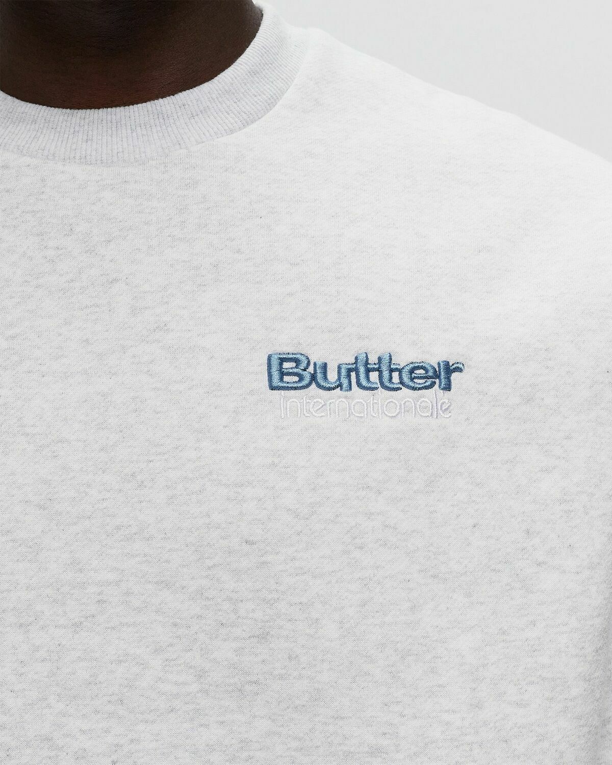 Butter Goods Internationale Embroidered Crewneck Grey Hoodies Butter Goods
