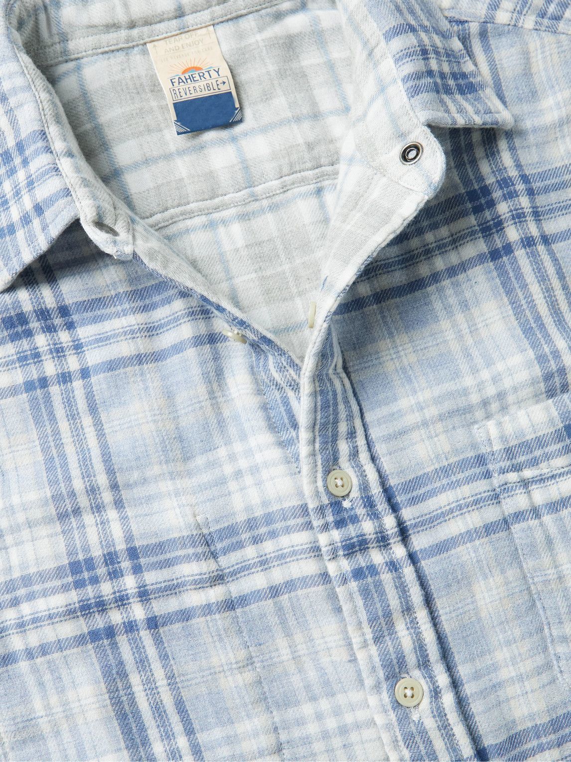 Faherty - Reversible Checked Organic Cotton Shirt - Blue Faherty