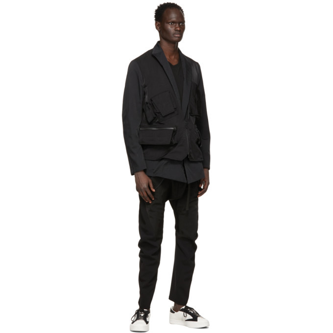 Julius Black Cargo Vest Blazer Julius