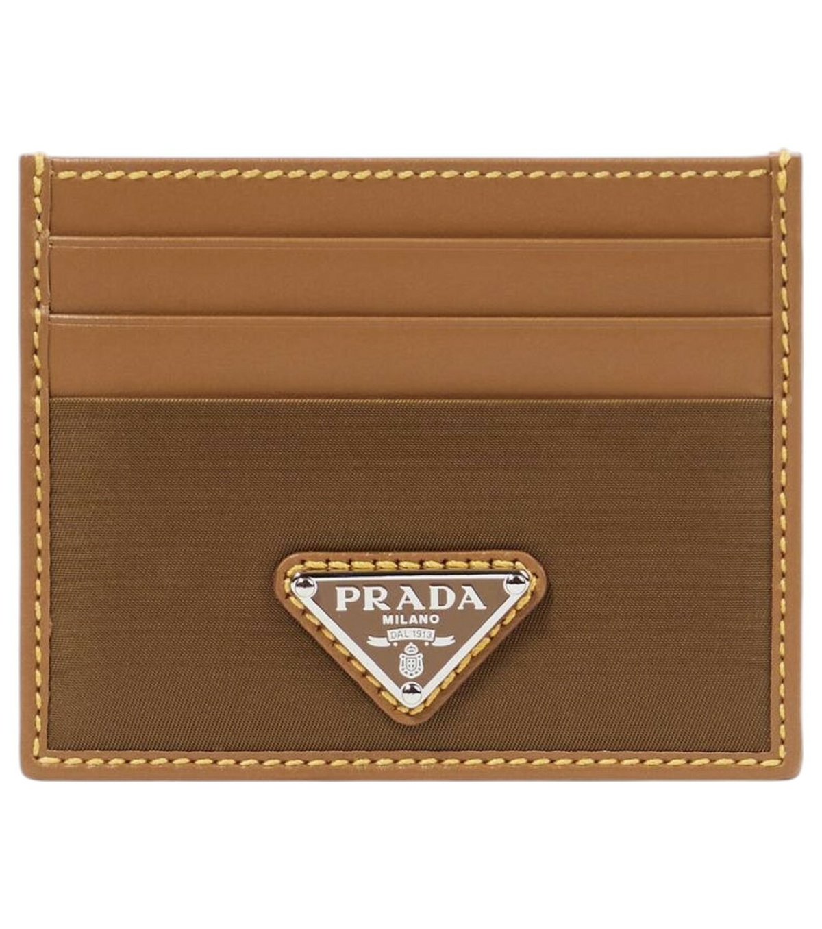 Prada Re-Nylon leather-trimmed card case Prada