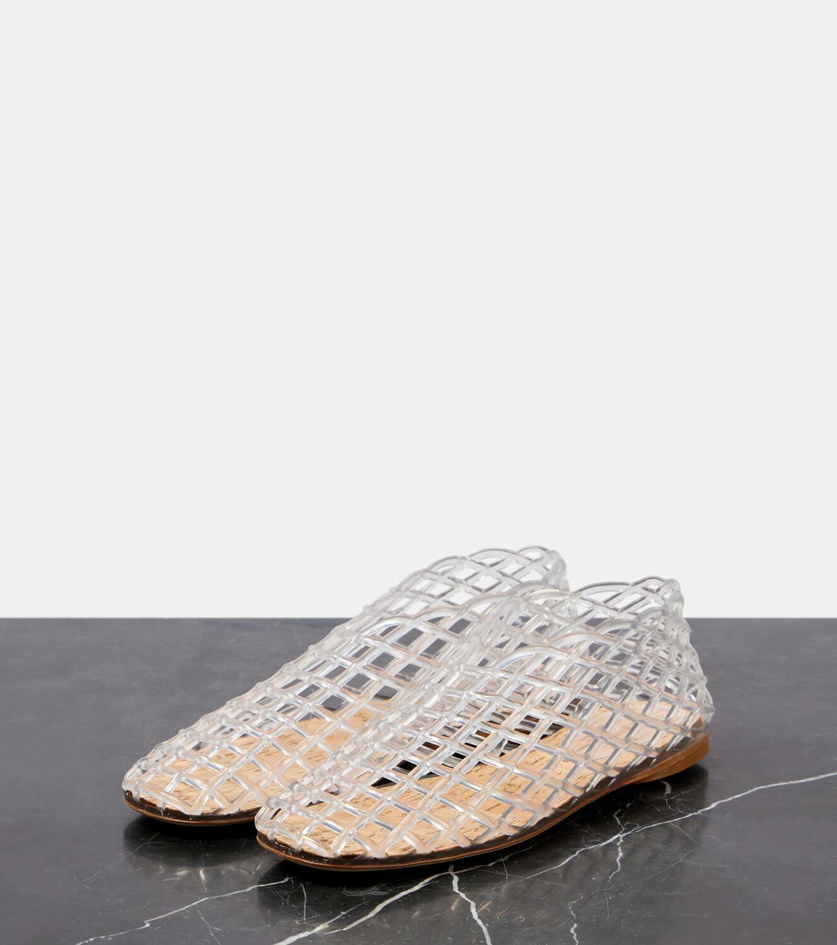 The Row Mara fishnet PVC ballet flats The Row