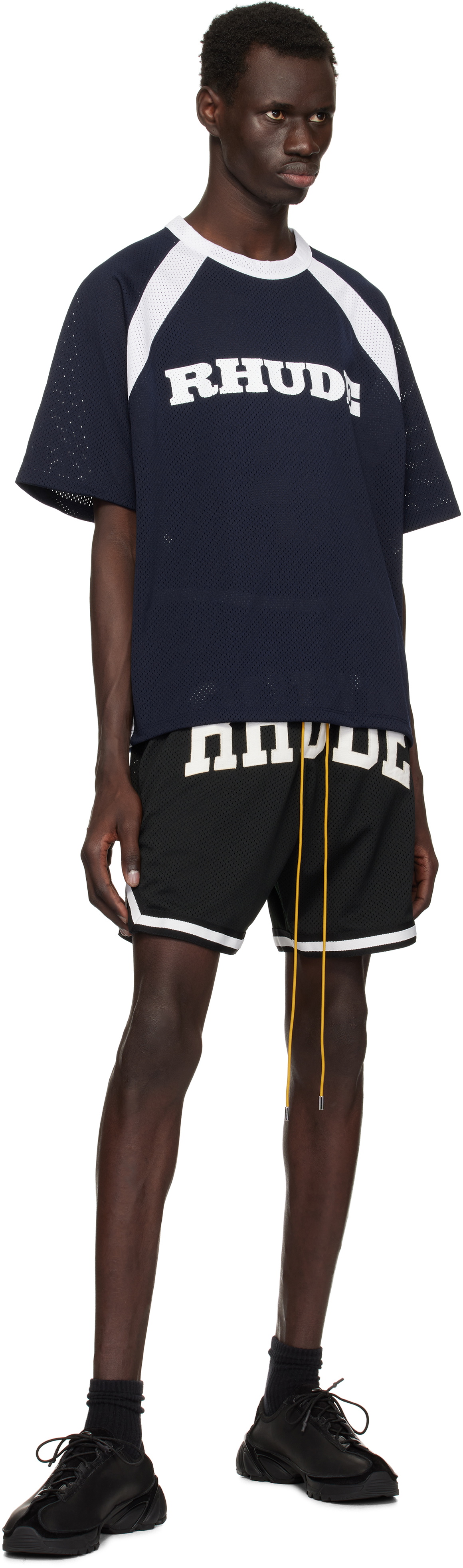 Rhude Black 'Rhude' Collegiate Basketball Shorts Rhude