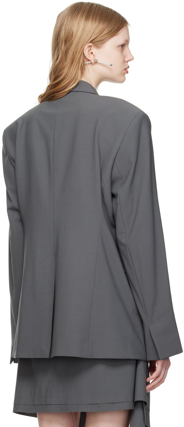 Ottolinger SSENSE Work Capsule – Gray Double-Breasted Blazer Ottolinger