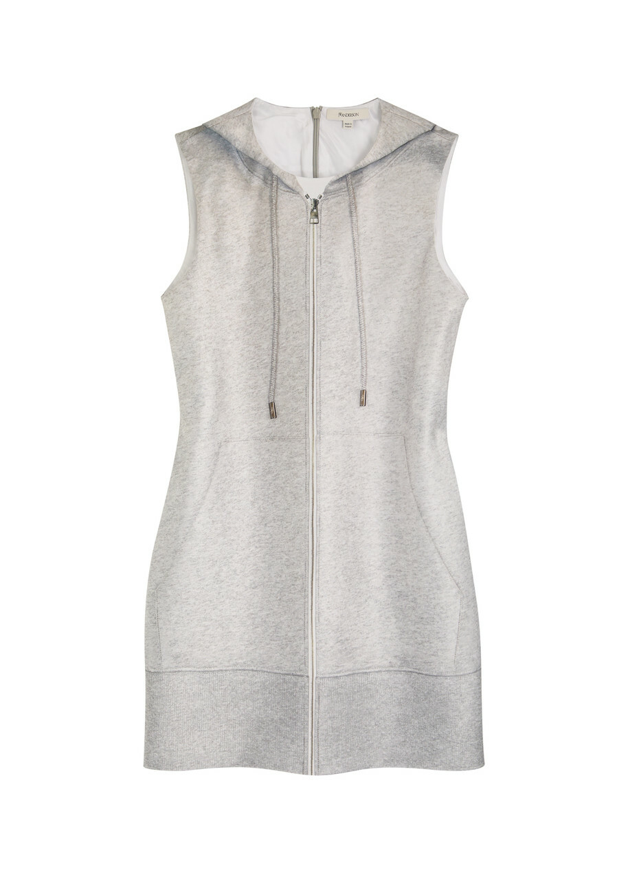 JW Anderson Printed Crepe Mini Dress Grey JW Anderson