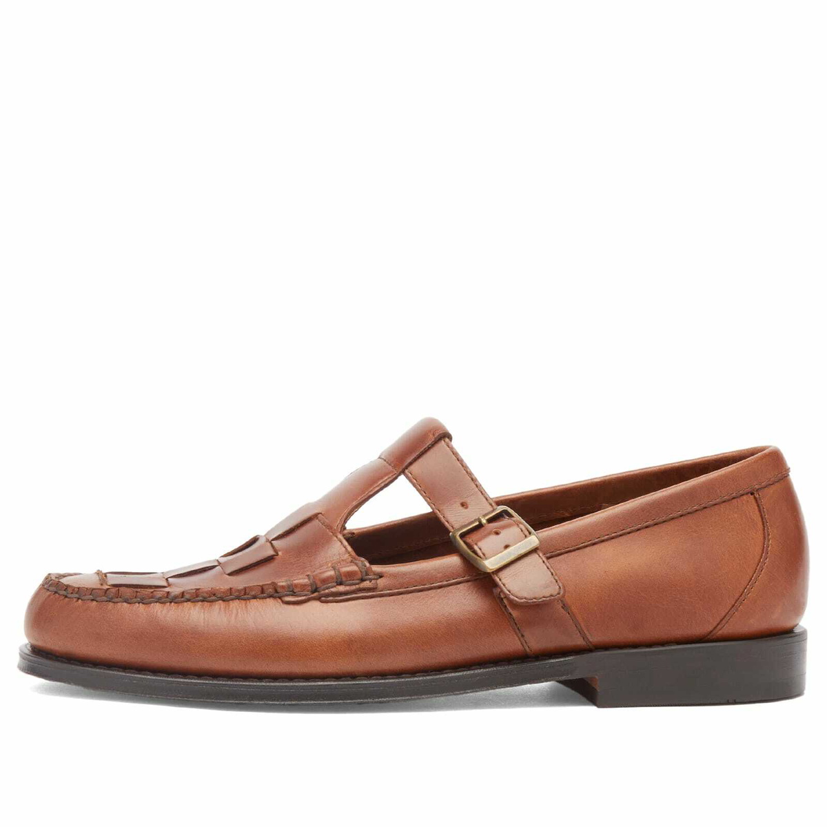 Bass Weejuns Men's Fisherman in Mid Brown Leather Bass Weejuns