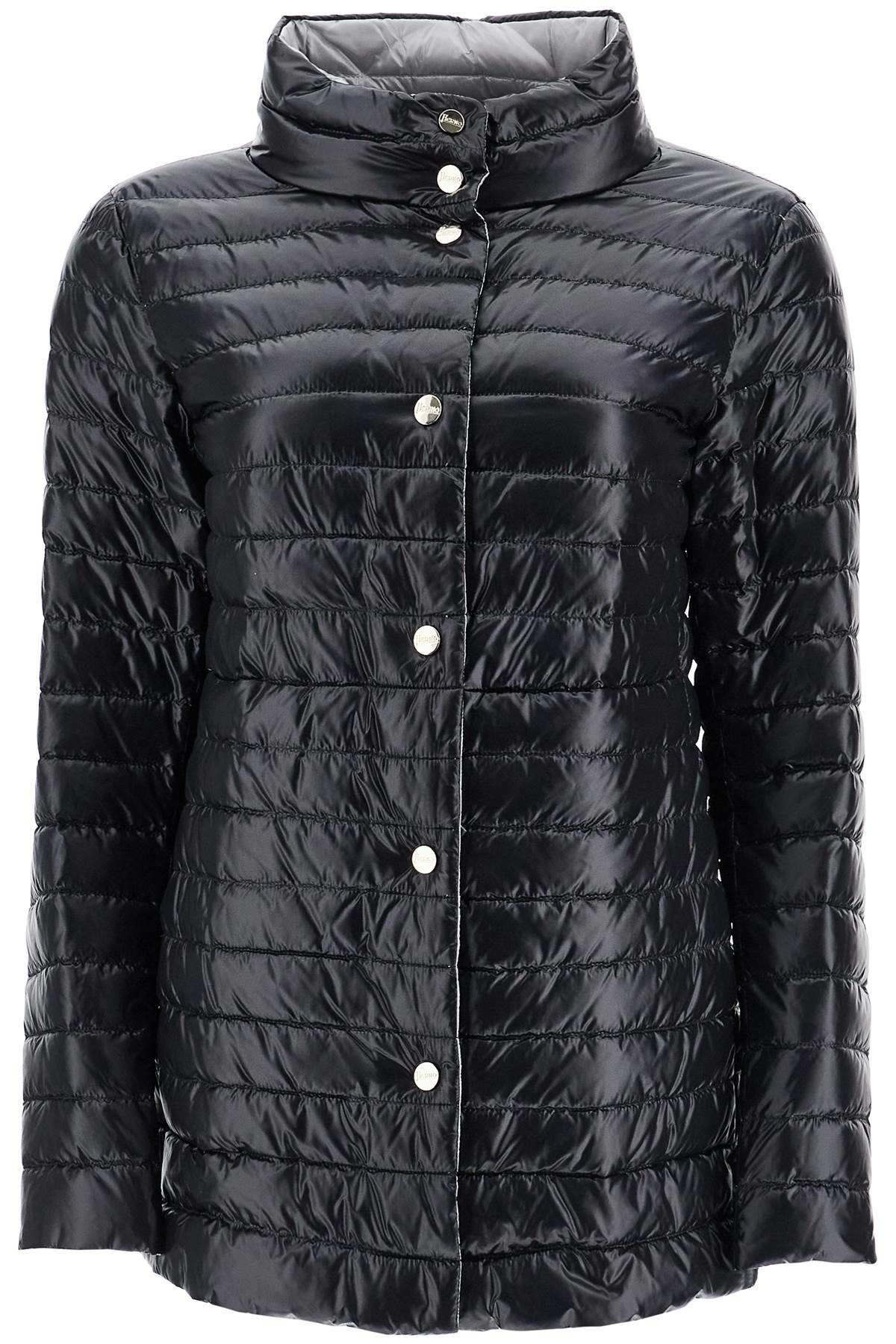 HERNO reversible a-shape down jacket black and gray Black Herno