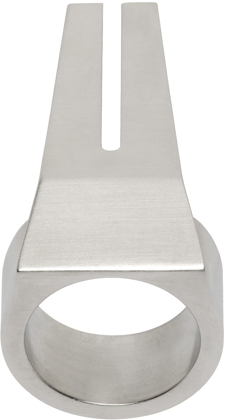 Rick Owens Silver Open Trunk Ring Rick Owens