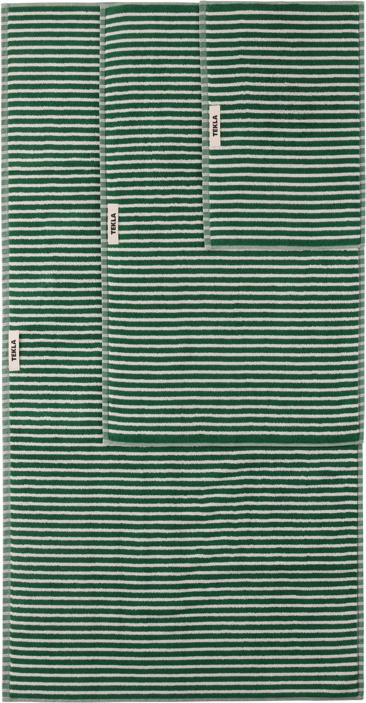Tekla Green & White Terry Towel Set Tekla Fabrics
