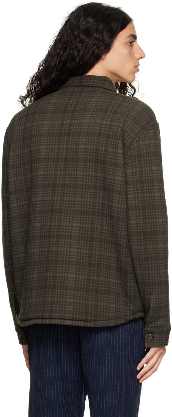 Vince Khaki Check Shirt Jacket Vince