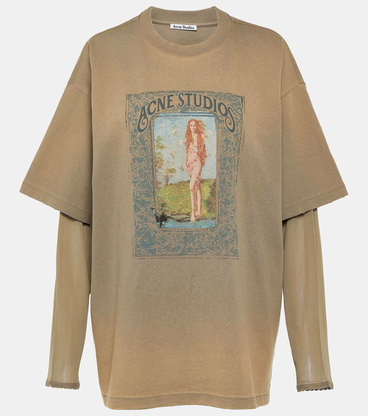 Acne Studios Layered printed cotton jersey T-shirt Acne Studios