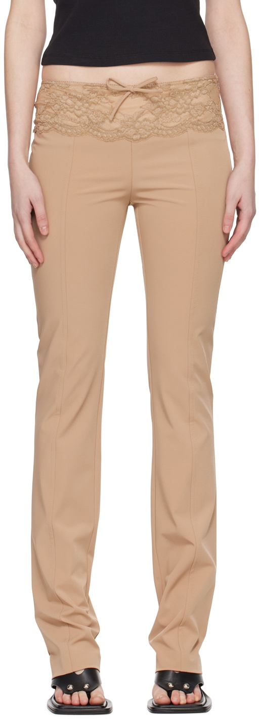 Blumarine Taupe Slim Trousers Blumarine