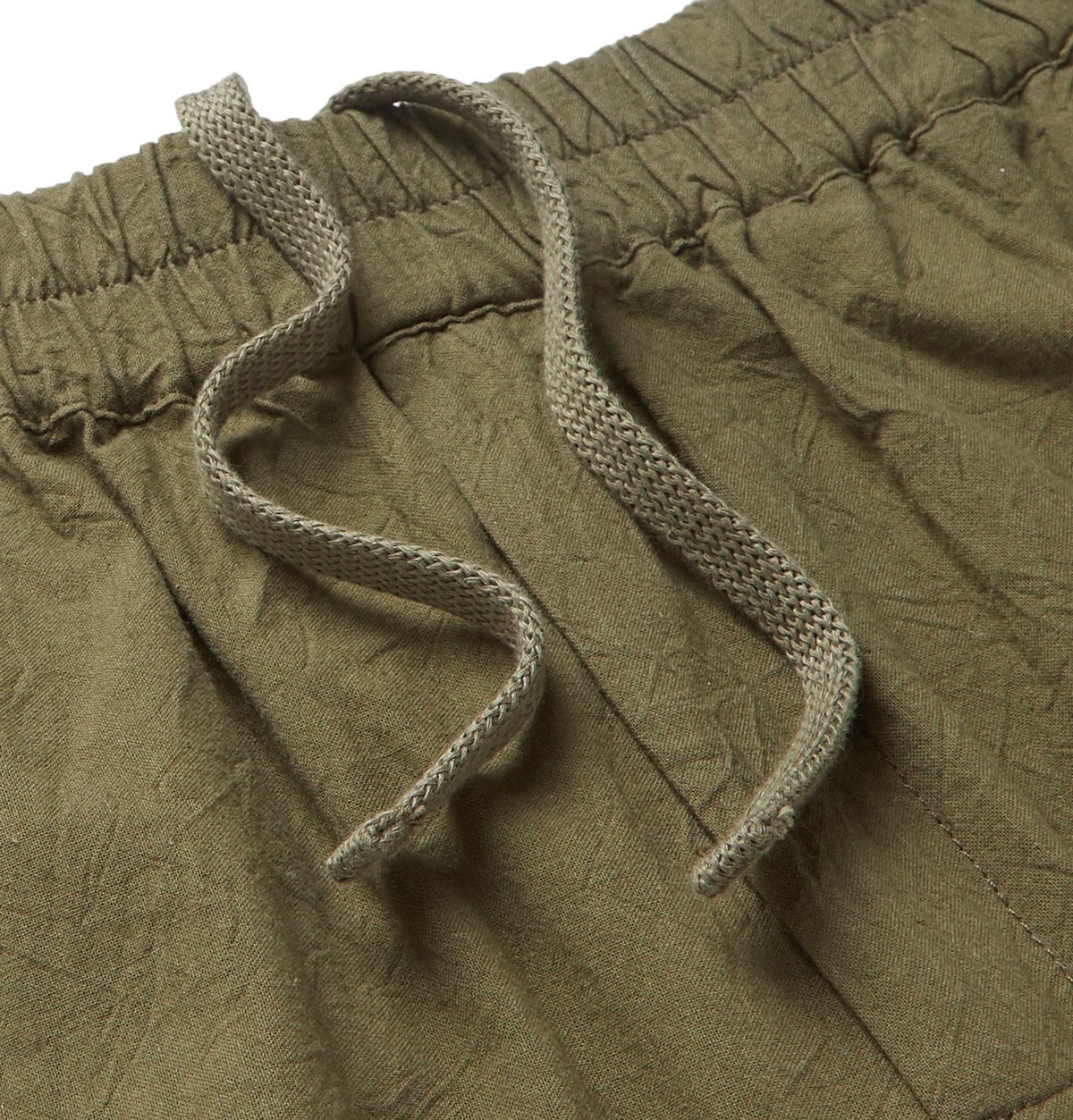 Folk - Crinkled-Cotton Shorts - Green Folk