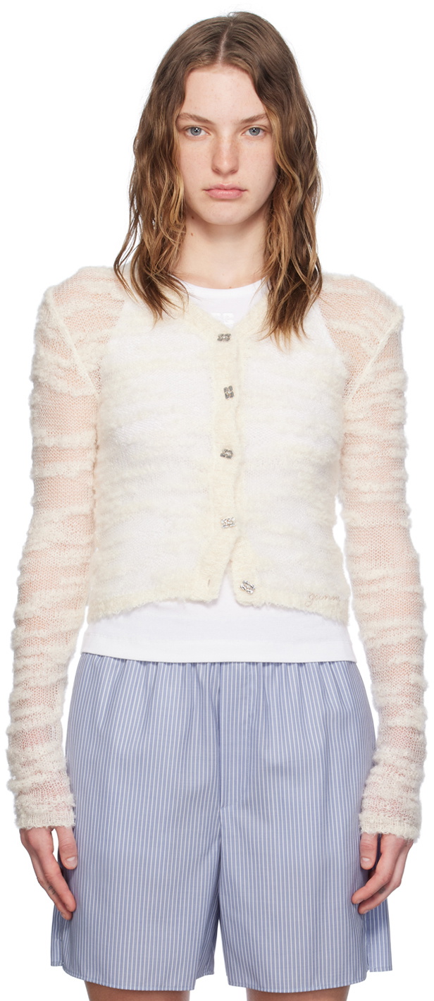 GANNI White Soft Cotton Tank Top GANNI