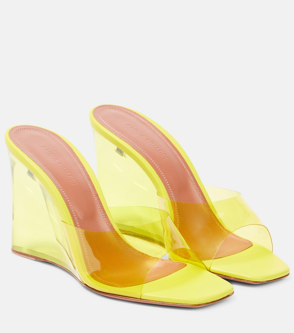 Amina Muaddi - Lupita PVC wedge mules Amina Muaddi