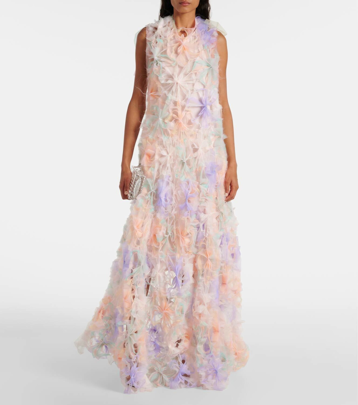 Susan Fang Air-Whirl floral-appliqué maxi dress Susan Fang