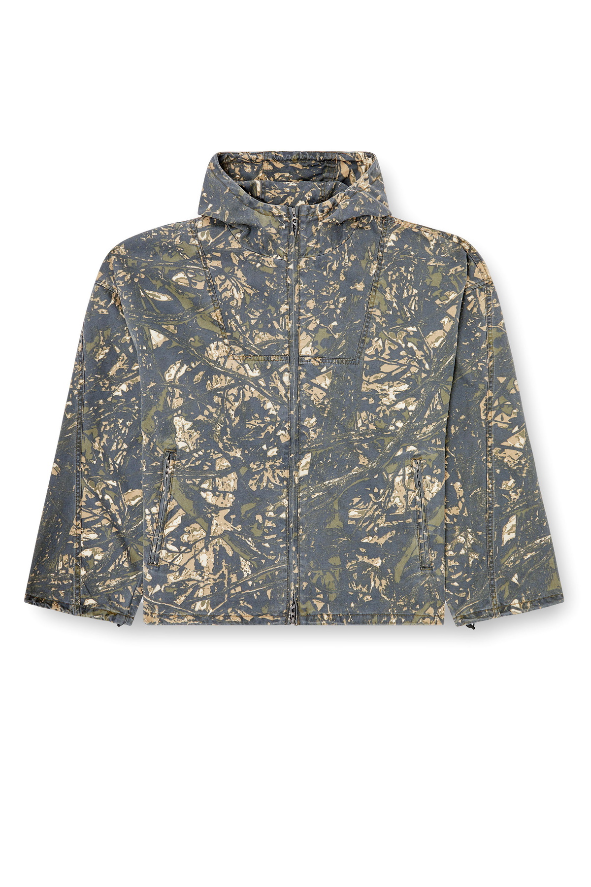 Diesel Hooded jacket with camo print - Jackets Mens in Multicolor Diesel
