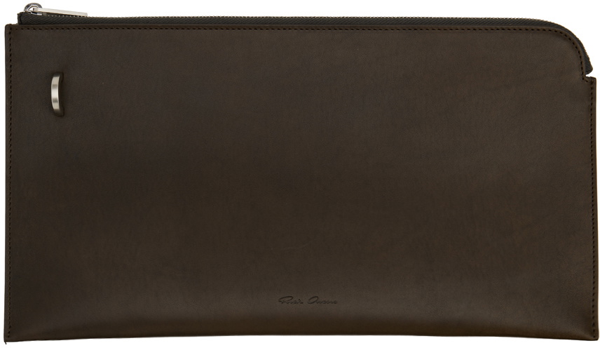 Rick Owens Brown Porterville Invite Envelope Wallet Rick Owens