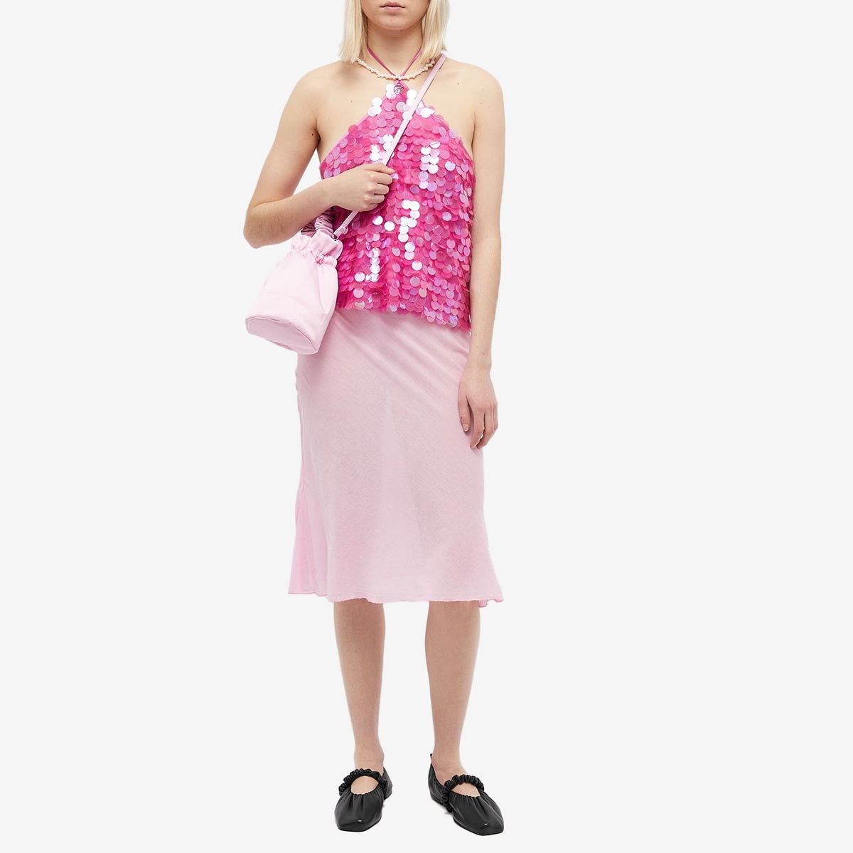 Saks Potts Women's Anouk Sequin Top in Pink Sequin Saks Potts
