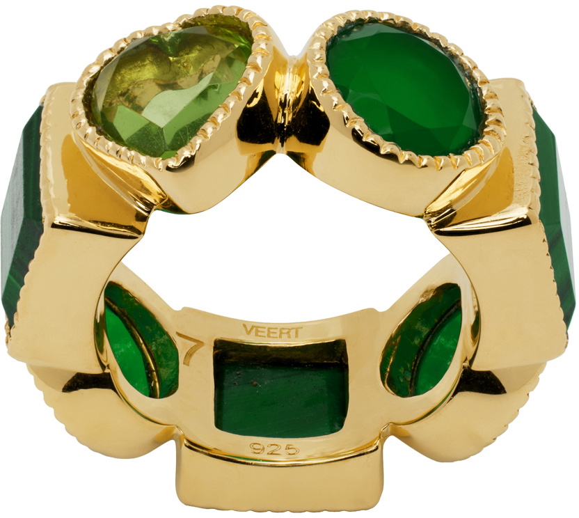 VEERT Gold 'The Green Shape' Ring VEERT