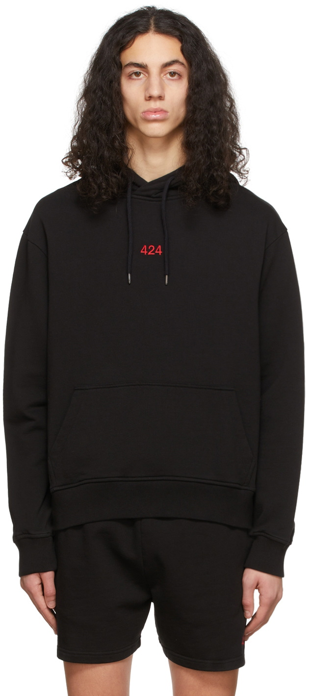 424 Black Logo Hoodie 424